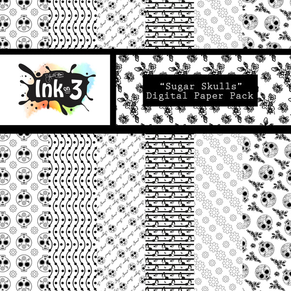 Sugar Skulls Digi Paper Pack